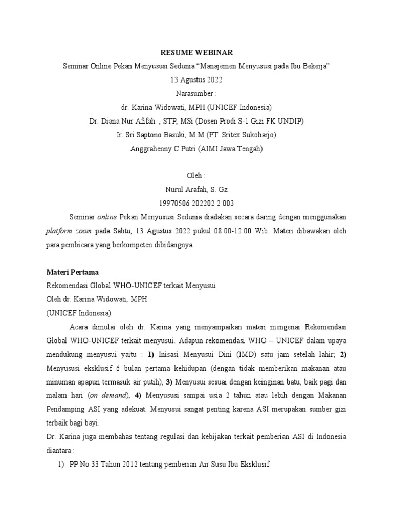 Resume Webinar | PDF | Sains & Matematika | Pengembangan Diri