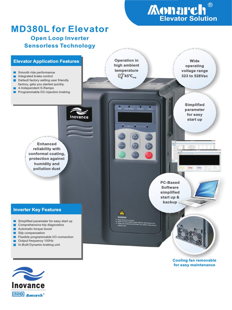 Monarch md380l Elevator Drive | PDF | Mains Electricity | Electronics