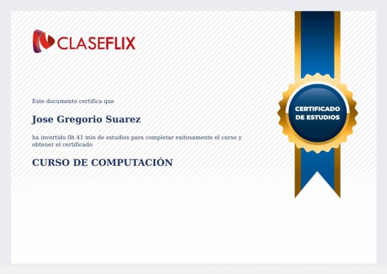 Certificado Claseflix | PDF | Crecimiento personal y profesional