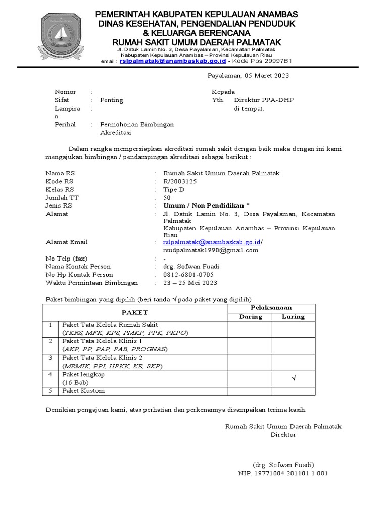 Surat Permohonan Bimbingan Atau Pendampingan Persiapan Akreditasi ...