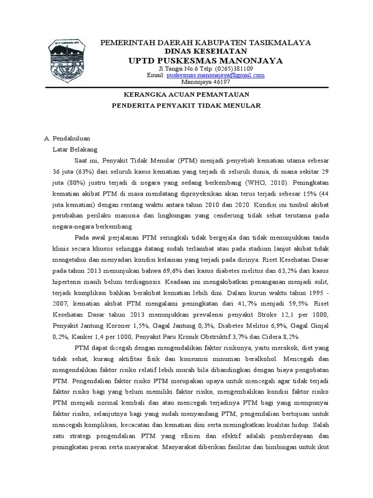 Kak Pemantauan Penderita PTM | PDF