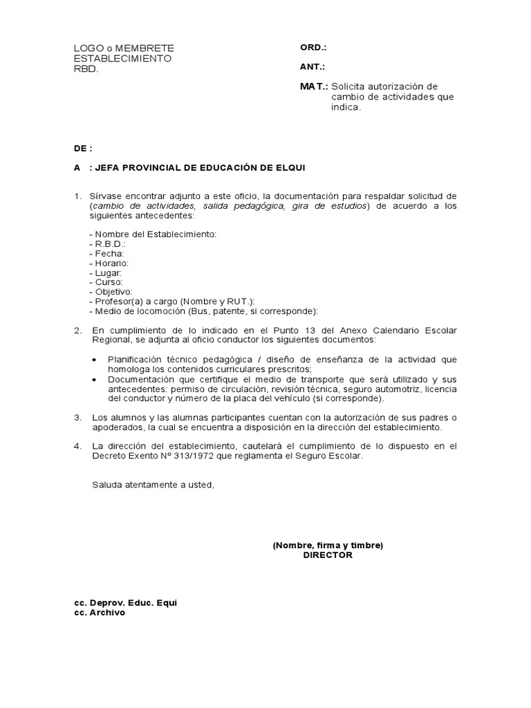 Formato Oficio Solicitud | PDF