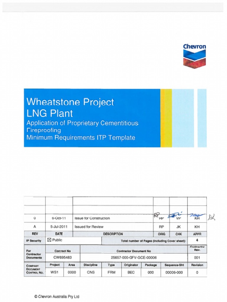 Application of Proprietary Cementitious Fireproofing Minimum ...