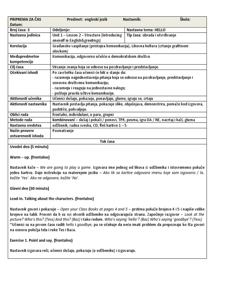 03 Priprema Za Cas 3 | PDF