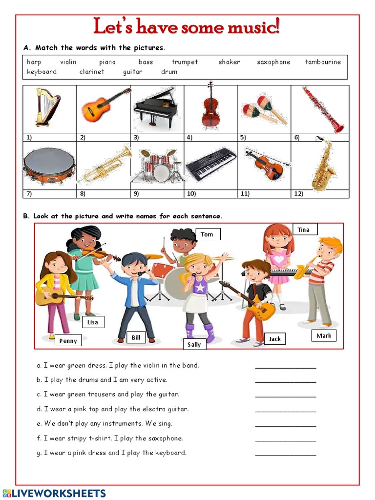 Musical Instrument Matching Activity | PDF