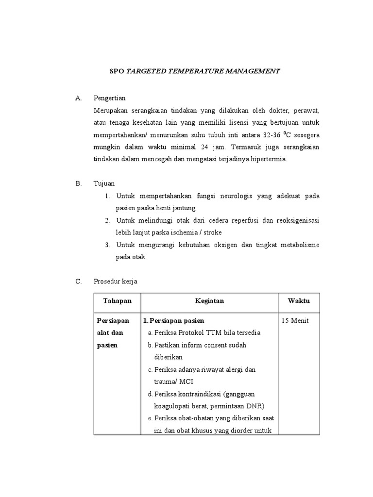 Spo Targeted Temperature Management | PDF