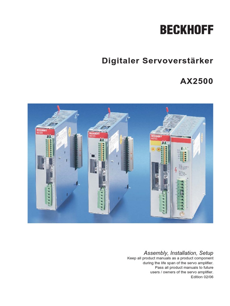 Digitaler Servoverstärker AX2500: Assembly, Installation, Setup | PDF ...