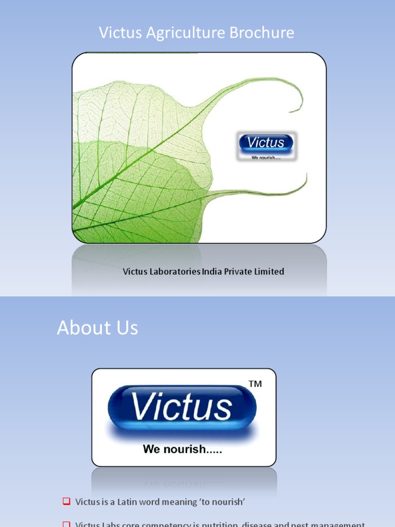 Victus Agriculture Solutions Guide | PDF | Plant Nutrition | Wetting