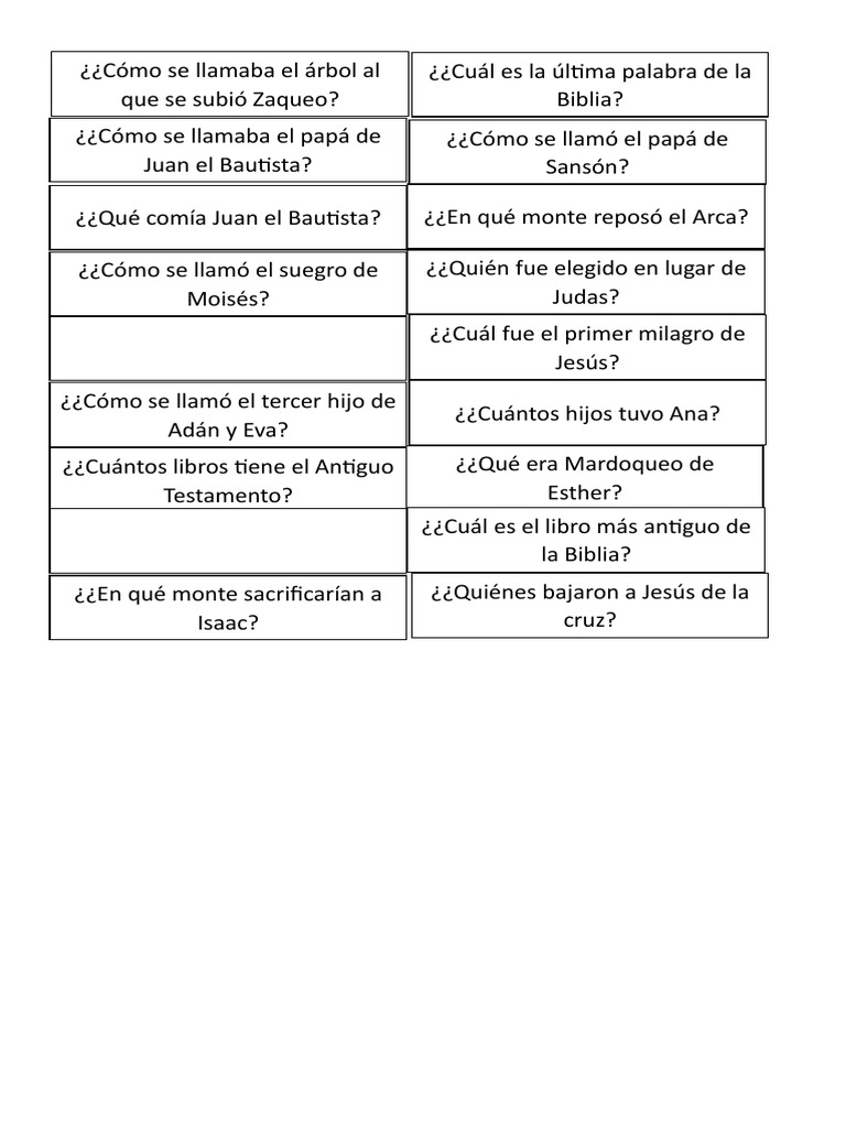 Preguntas Bíblicas | PDF