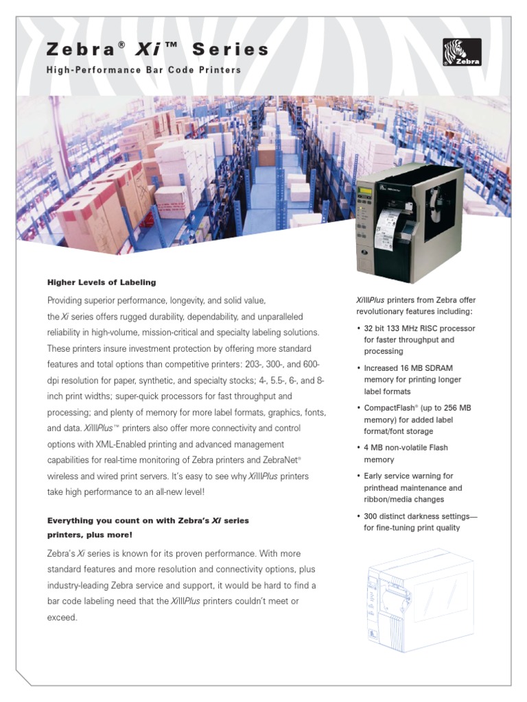 Zebra, Xi | PDF | Printer (Computing) | Universal Product Code
