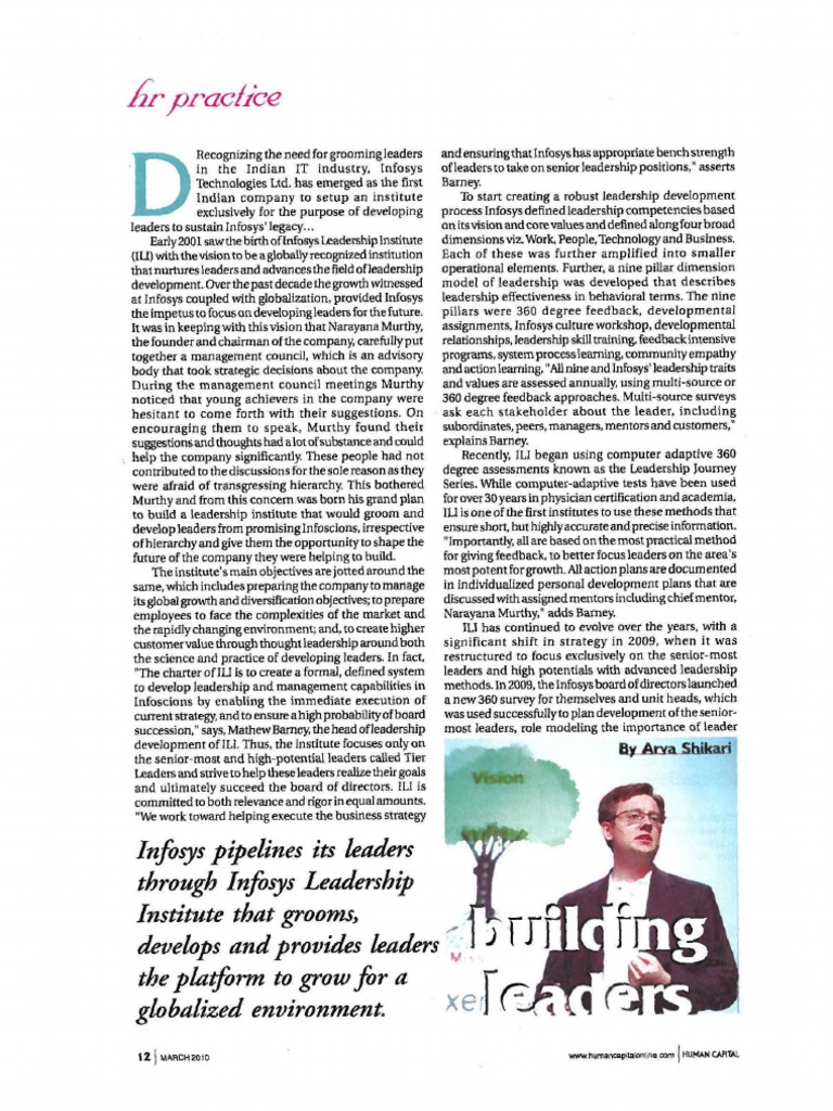 Infosys Leadership Development Strategies | PDF | Leadership | Mentorship