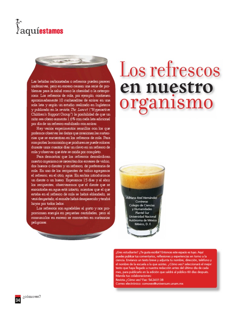 Hernández Contreras - Los Refrescos en Nuestro Organismo - Revista Cómo Ves | PDF | Refresco ...