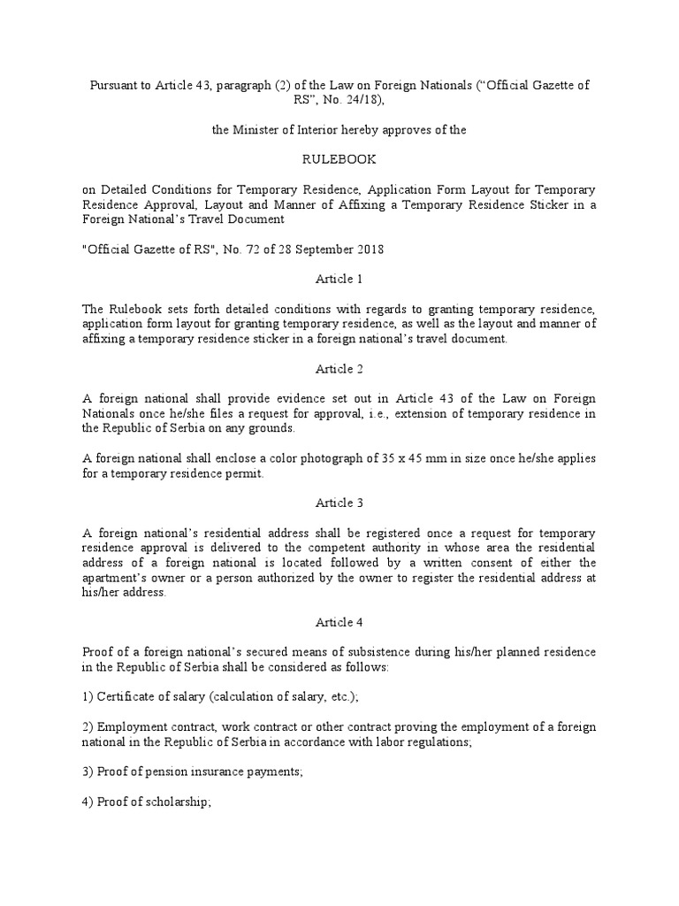 15 Dokument Rules of Temporary Stay | PDF | Insurance | Marriage