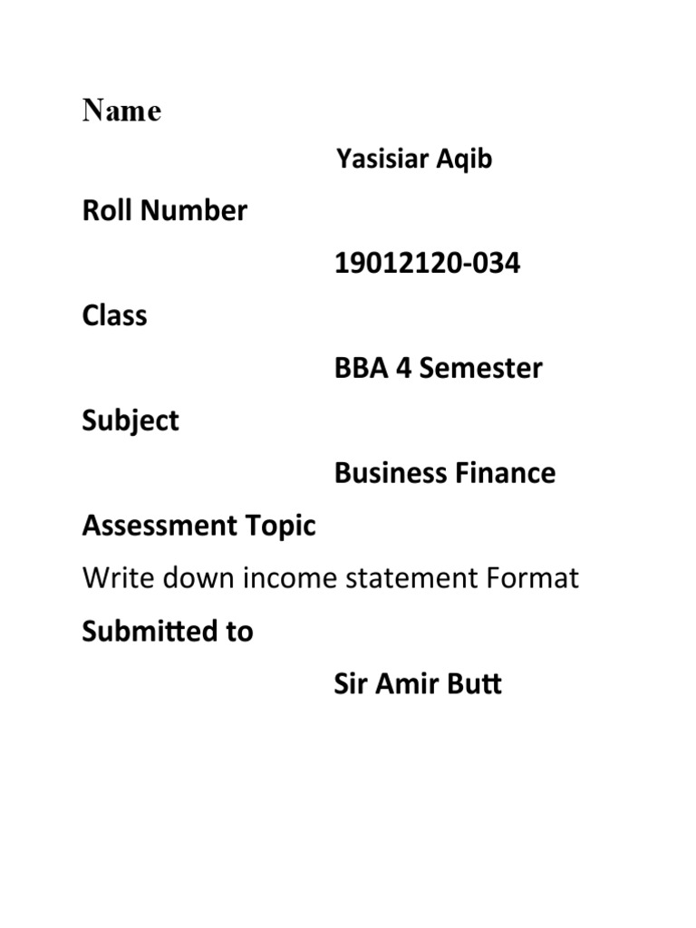 Business Finance A1 Aqib | PDF | Income Statement | Cost Of Goods Sold