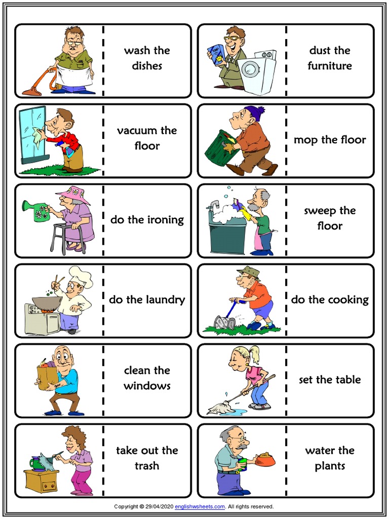 Household Chores Vocabulary PDF | PDF