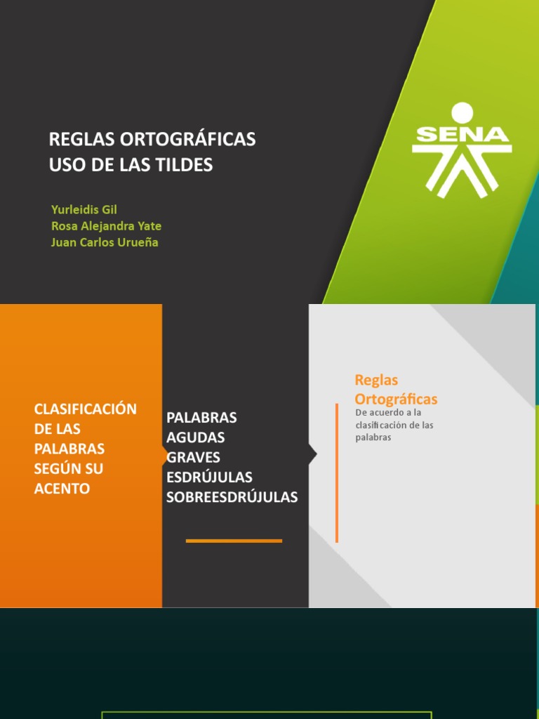 Reglas Ortograficas - Uso de Las Tildes | Descargar gratis PDF ...