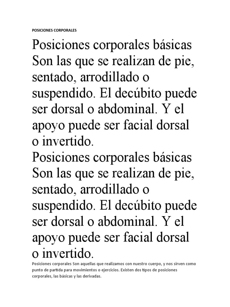 Posiciones Corporales | PDF | Tobillo