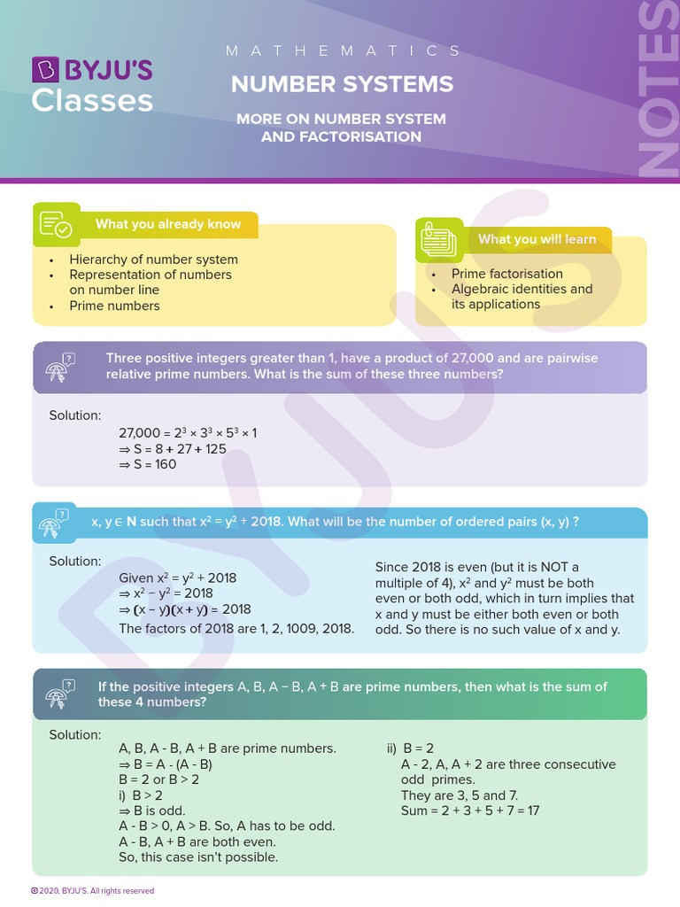 Introduction To Number Systems PDF | PDF | Factorization | Prime Number