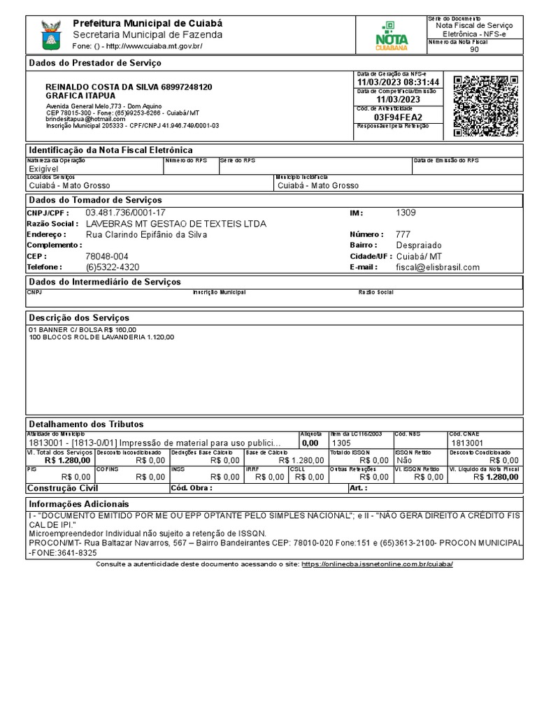 Nota Fiscal | Download grátis PDF | Business