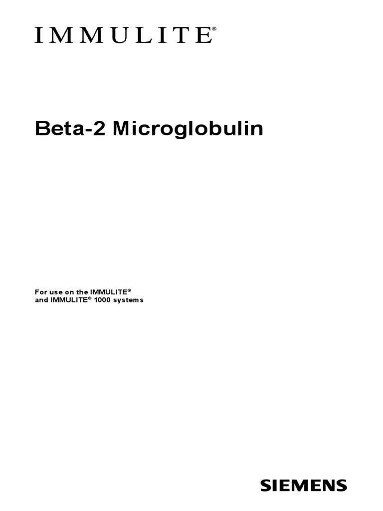 Beta-2 Microglobulin - IMMULITE and IMMULITE 1000 | PDF | Kidney | Assay