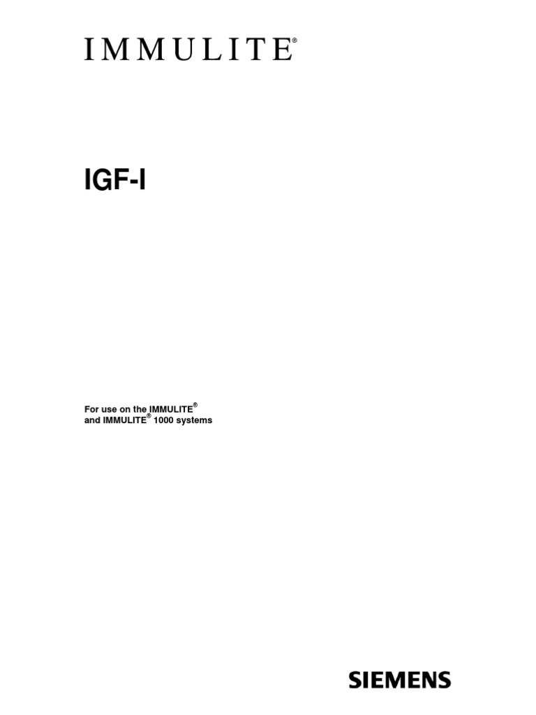IGF-I - IMMULITE and IMMULITE 1000 | PDF | Insulin Like Growth Factor 1 ...