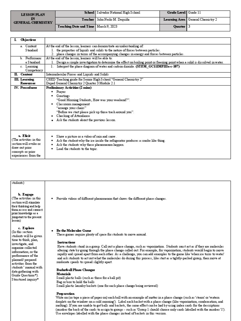 Phase Changes | PDF | Phase (Matter) | Learning