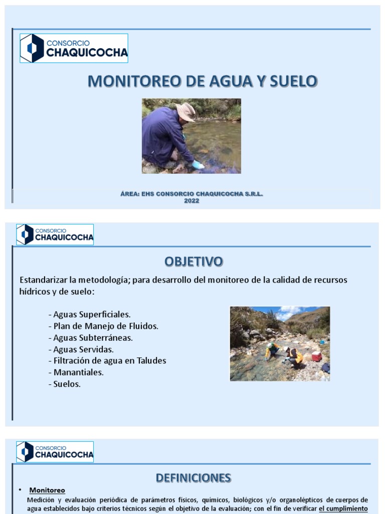 Charla - Monitoreo de Agua y Suelo | PDF | Agua | Laboratorios