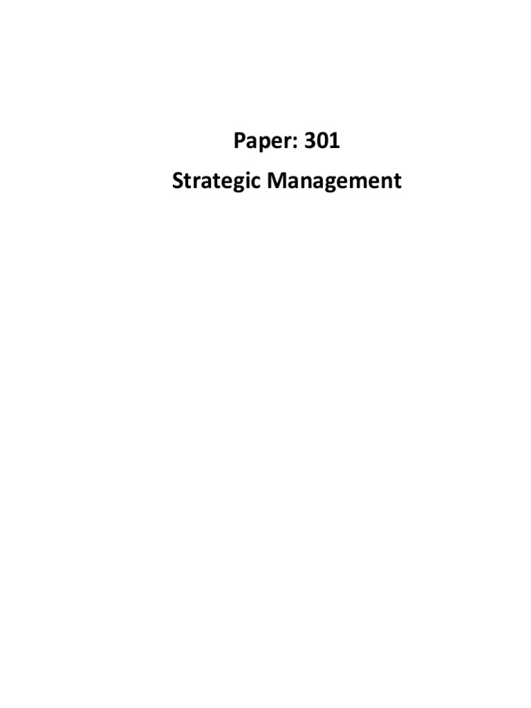 Paper 301 Strategic Management | PDF | Strategic Management | Swot Analysis