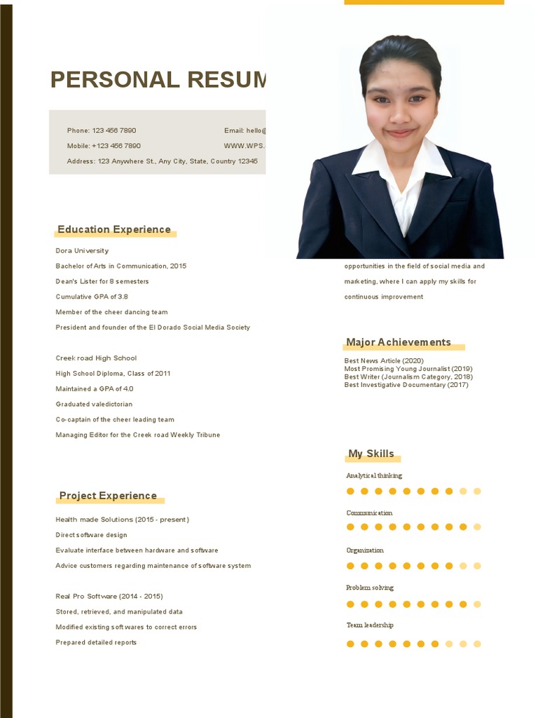 Simple Yellow Resume - Recover | PDF