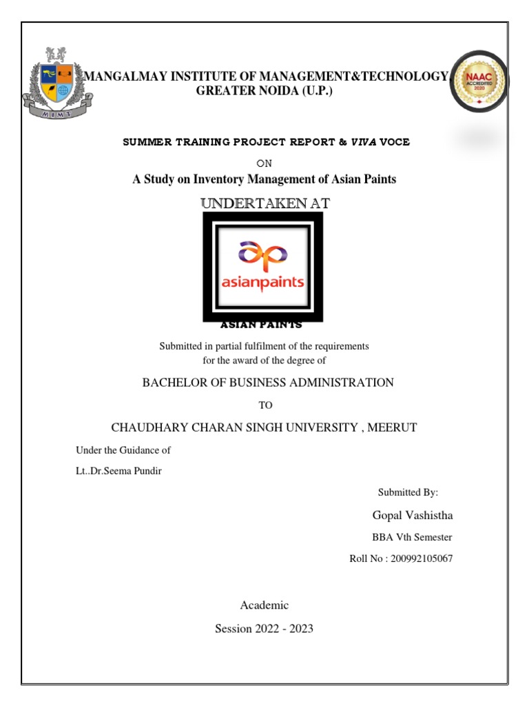 Gopal Vashistha 200992105067 - Asian Paints STPR PDF | PDF | Dividend ...