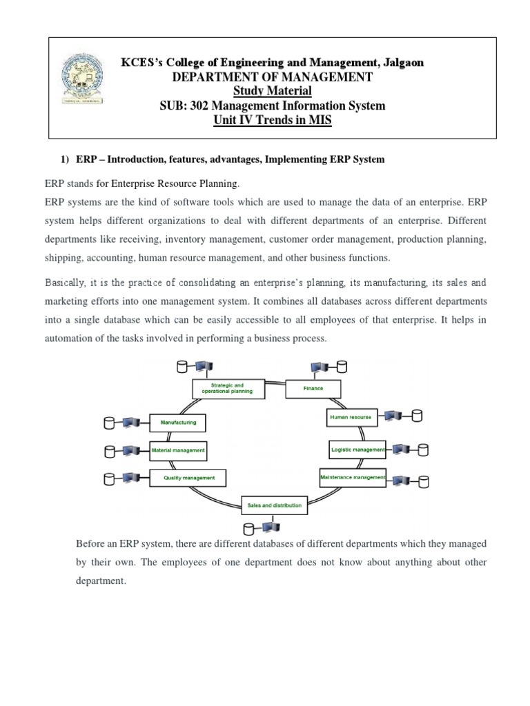 302 Mis Unit Iv Pdf Cloud Computing Enterprise Resource Planning