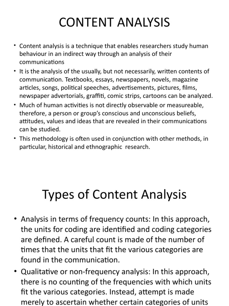 Content Analysis | PDF | Sampling (Statistics) | Methodology
