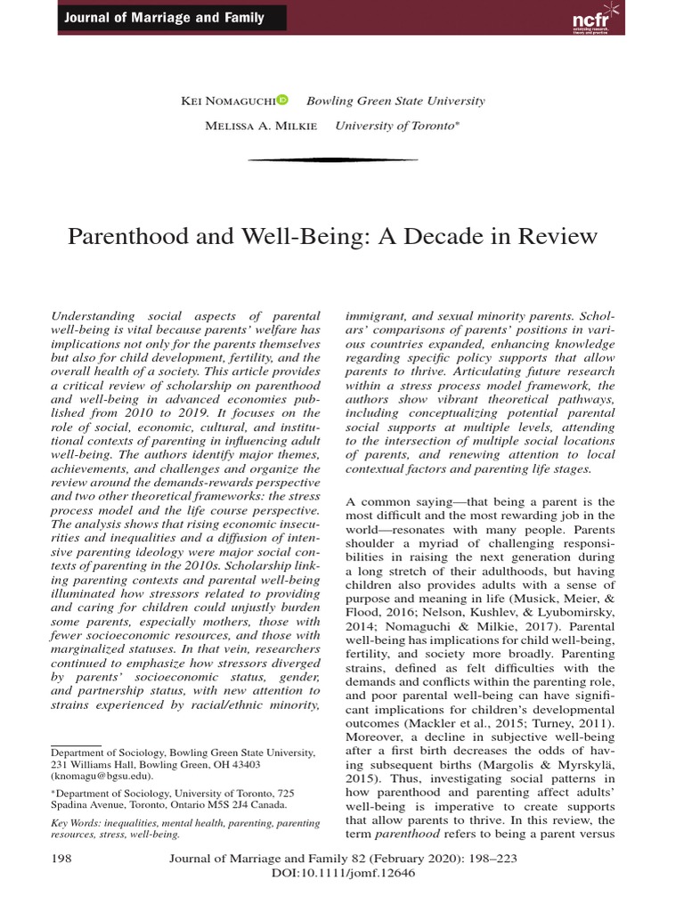 Bienestar Parental | PDF | Parenting | Stress (Biology)