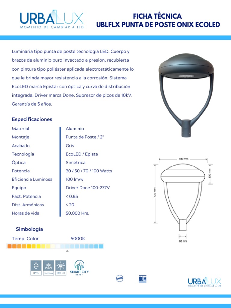 Ublflx Punta de Poste Onix Ecoled | PDF