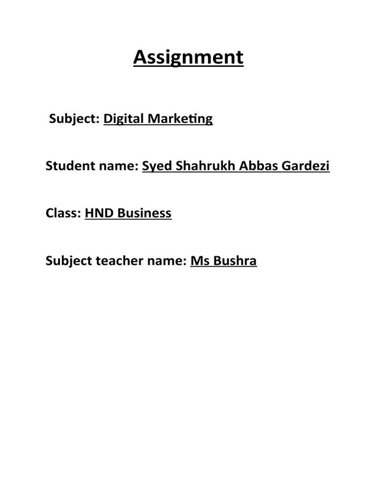 Digital Marketing HND ASSIGNMENT | PDF | Digital Marketing | Marketing