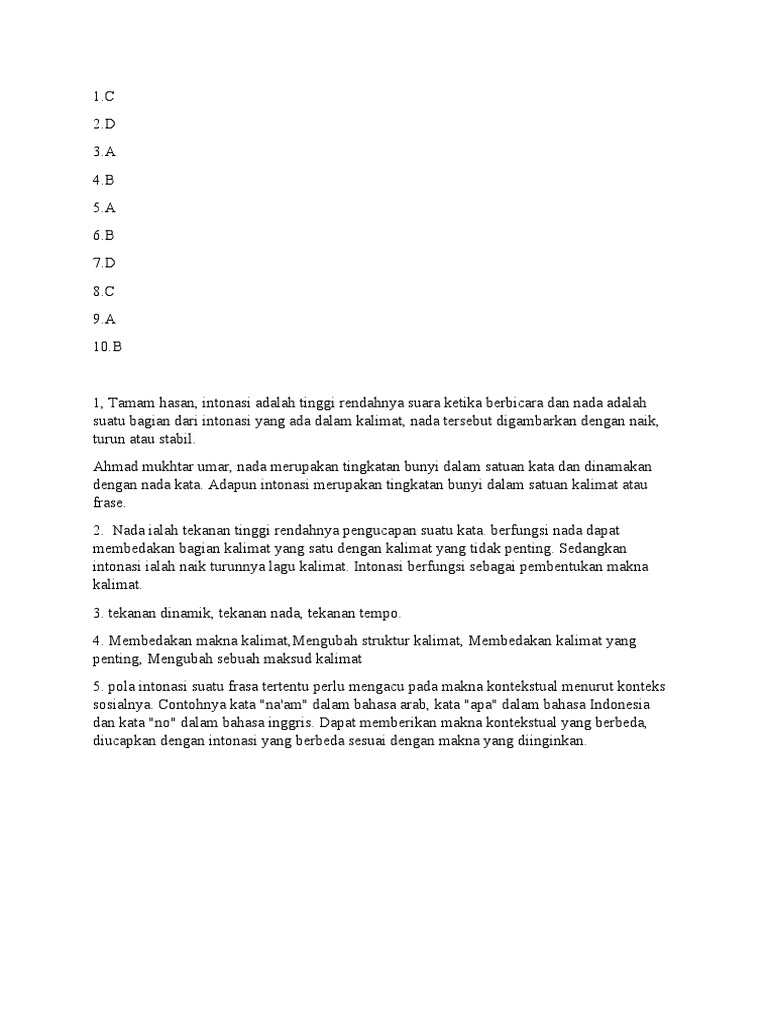 Intonasi dan Nada dalam Bahasa | PDF