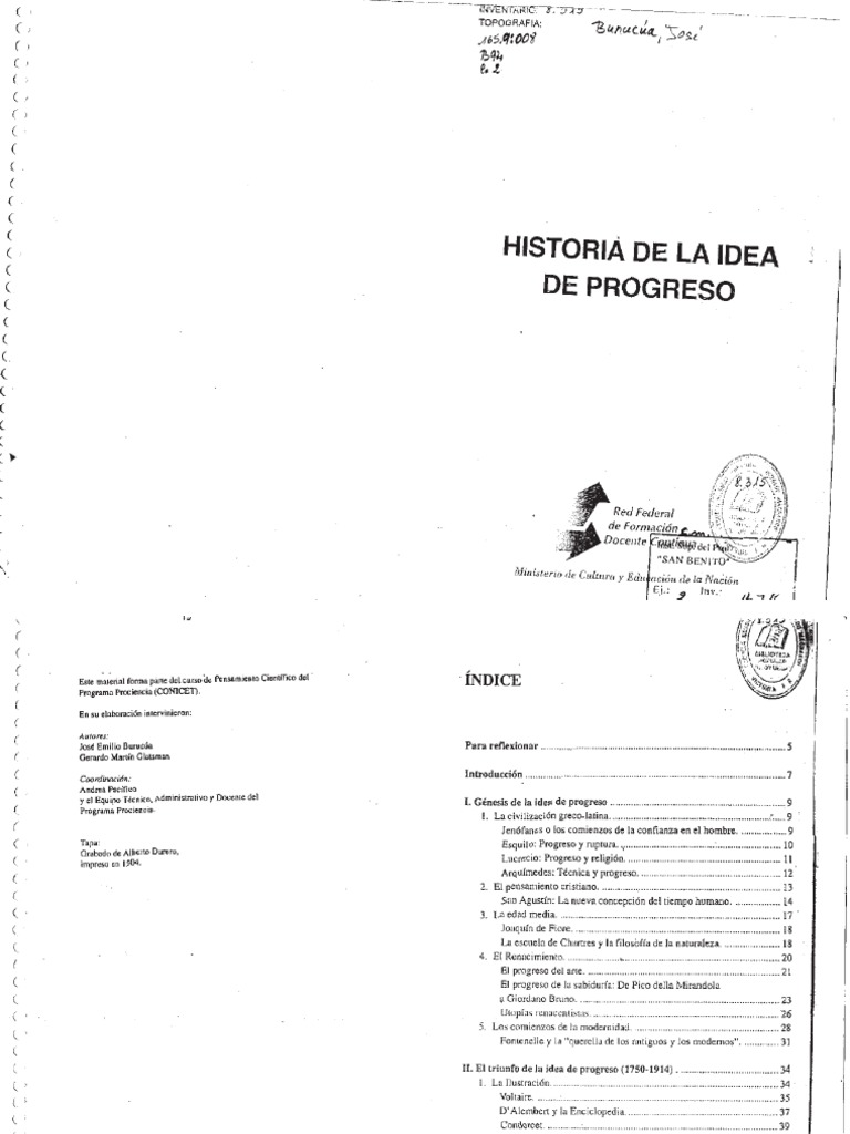 Burucua Historia de La Idea de Progreso | PDF