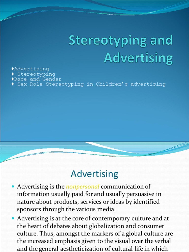 Stereotyping and Advertising PDF | PDF | Advertising | Toys