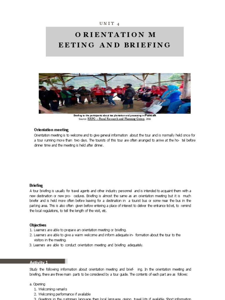 Orientation Meeting and Briefing | PDF | Proofreading