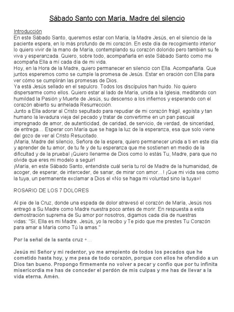 S Bado Santo Con Mar°a | PDF | María, madre de Jesús | Jesús