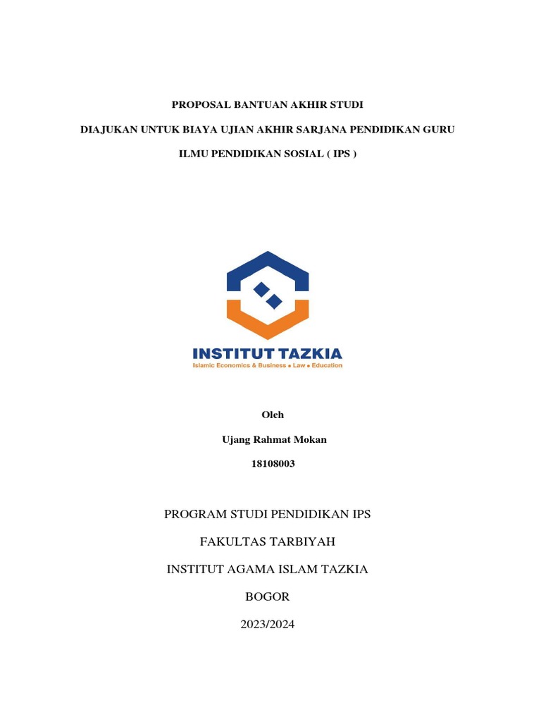 Proposal Bantuan Biaya Studi Akhir | PDF