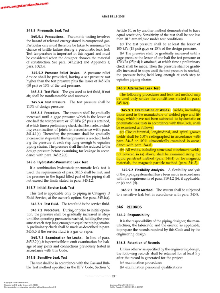 ASME B31.3 Golden Weld | PDF | Pressure | Leak
