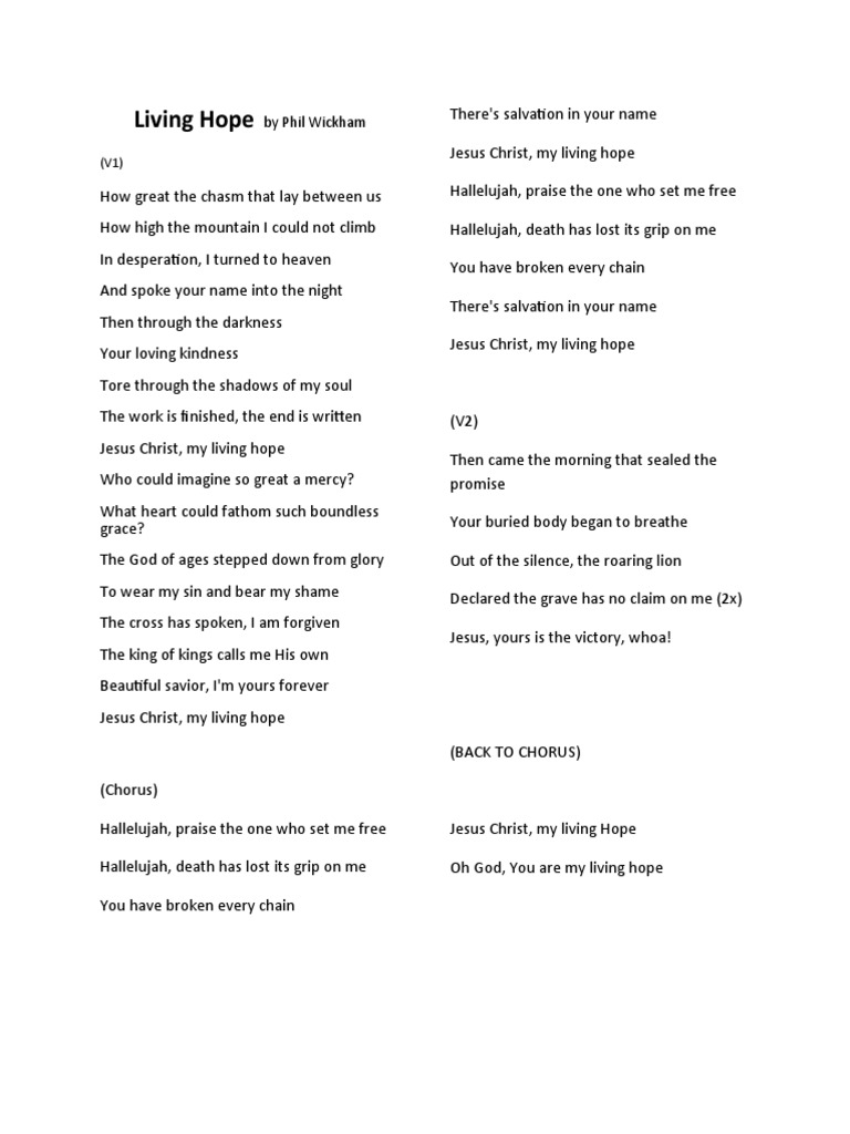 Living Hope: by Phil Wickham | PDF | Philosophy