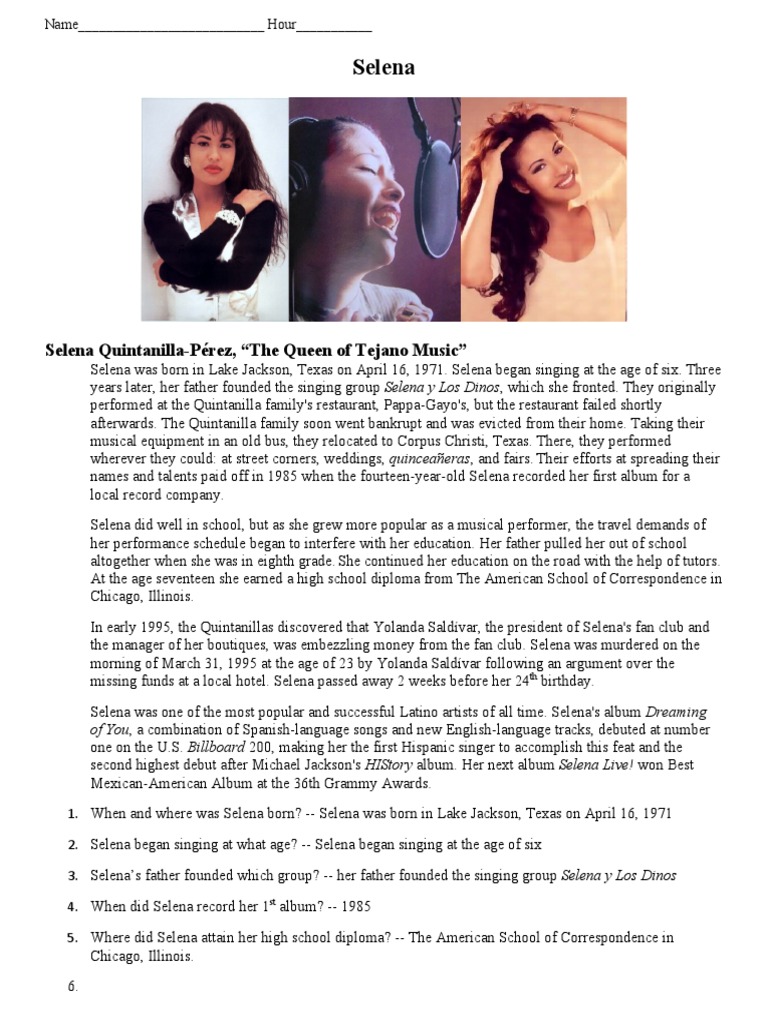 Selena Q&A | PDF | Spanish Language Music