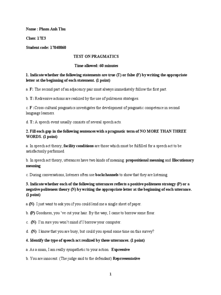 (Mock Test) Pham Anh Thu - 17E3 | PDF | Semiotics | Communication