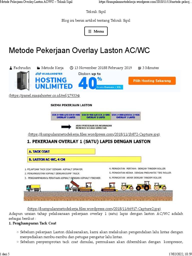 Metode Overlay Laston AC/WC | PDF | Griya & Taman
