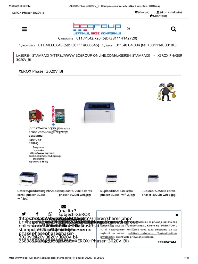 XEROX Phaser 3020V - BI Stampac Cena Karakteristike Komentari - BCGroup ...