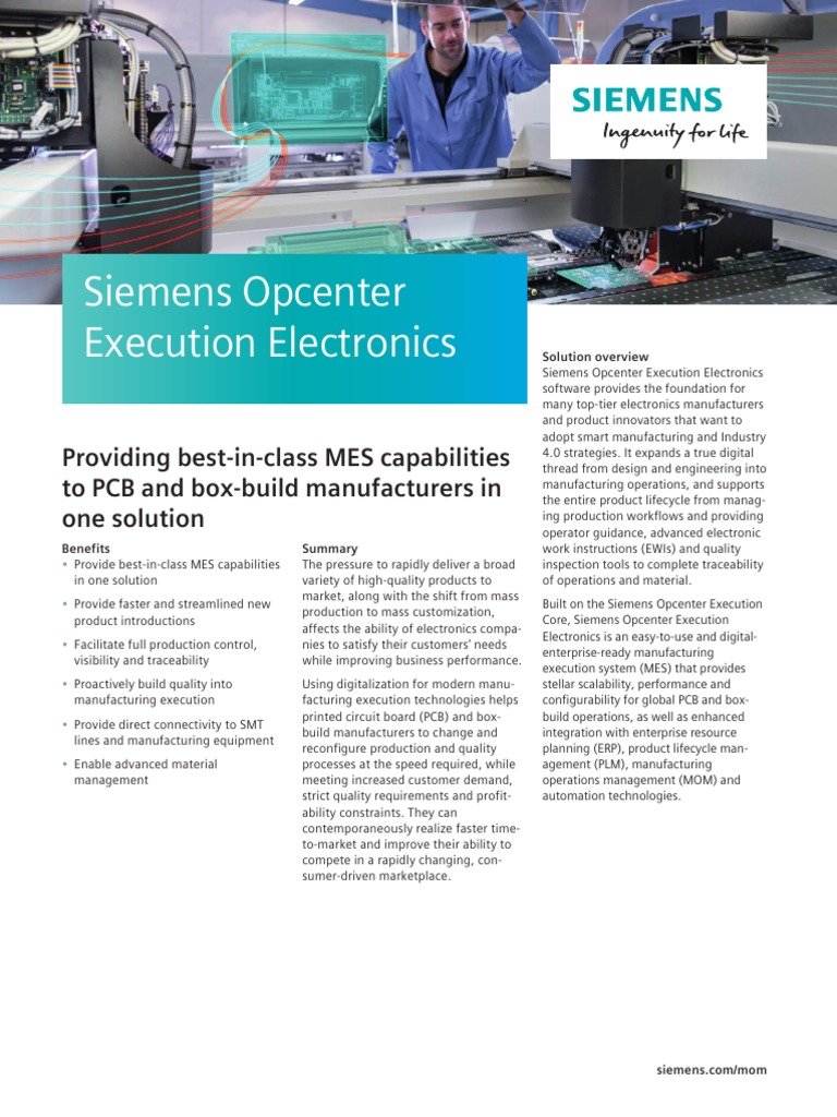 Siemens SW Siemens Opcenter Execution Electronics Fs - tcm27-65265 ...