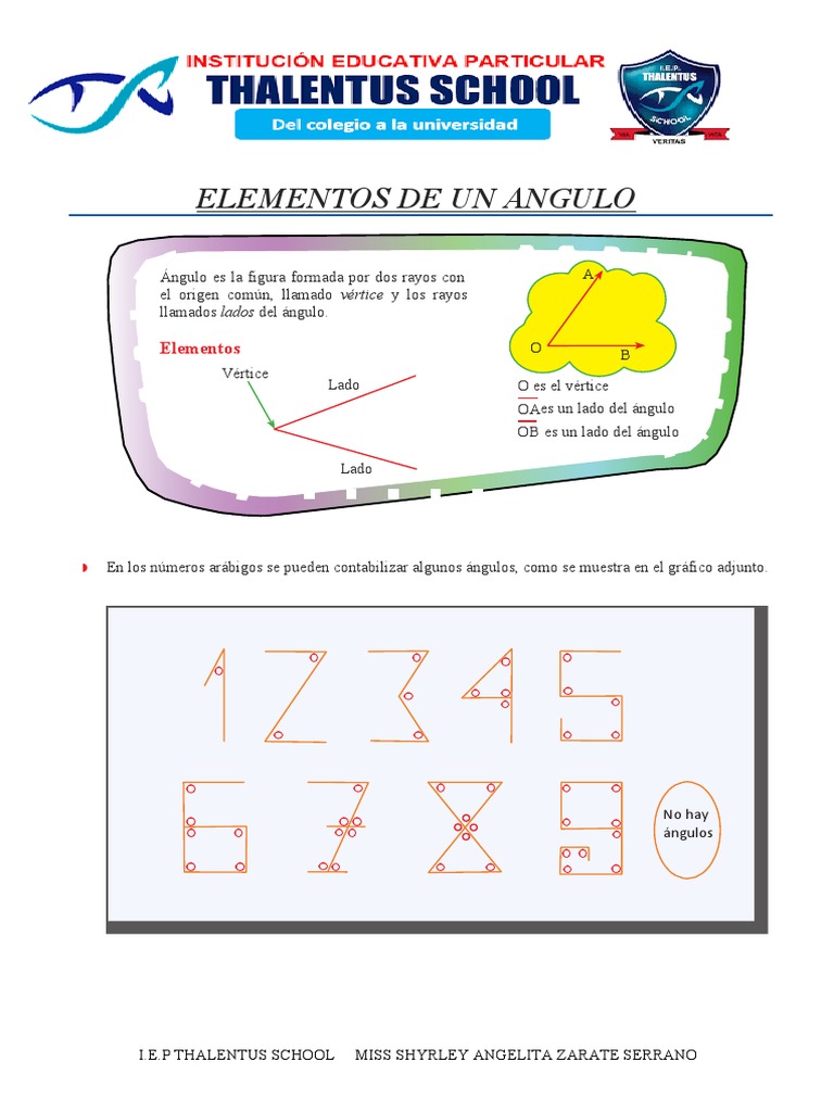 Elementos de Un Ángulo para Segundo de Primaria | PDF