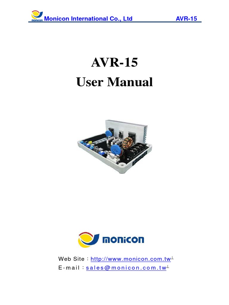 AVR-15 Manual E | PDF | Electric Generator | Alternating Current